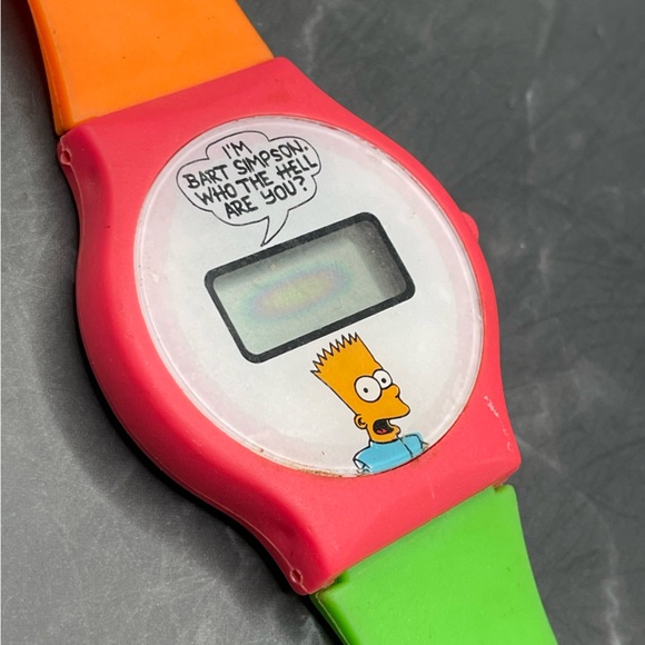 Accessories | Rare Vintage Bart Simpson The Simpson Wrist Watch Orange ...